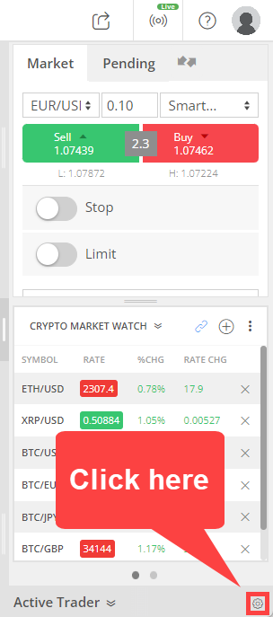 SmartTrader: Edit Widget Panel | MTI Help Center